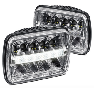5"x7" Jeep YJ LED headlight & Jeep XJ LED headlight - Center Bar Style ...